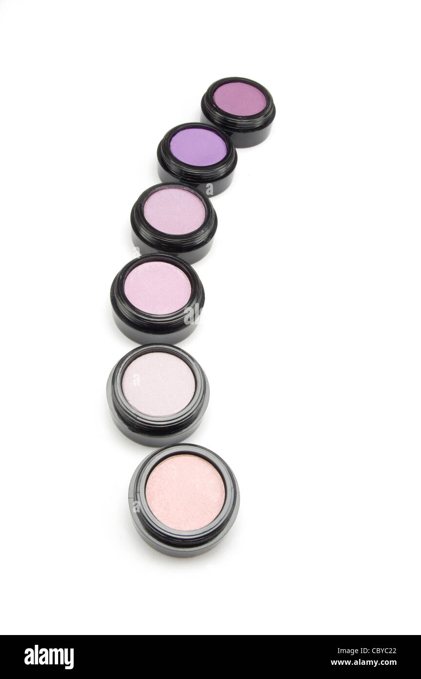 Containers of different shades of eyeshadow Stock Photo - Alamy