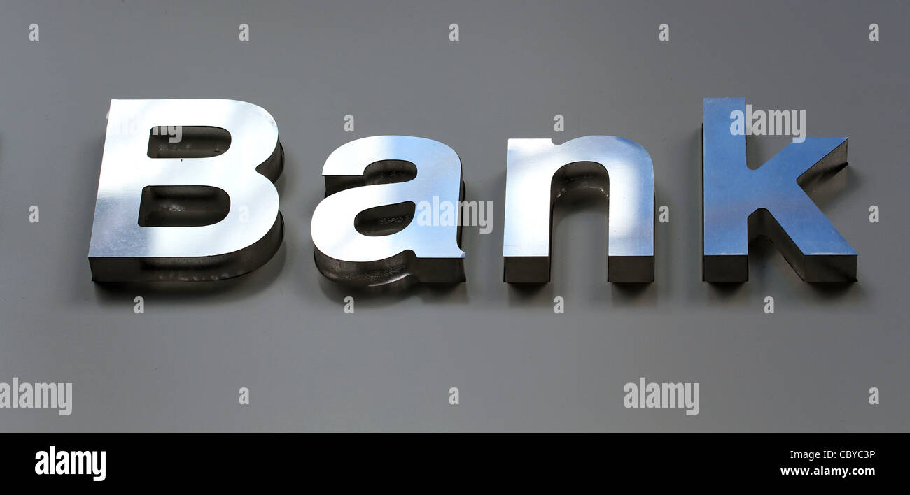 Bank business corporation office sign Stock Photo - Alamy
