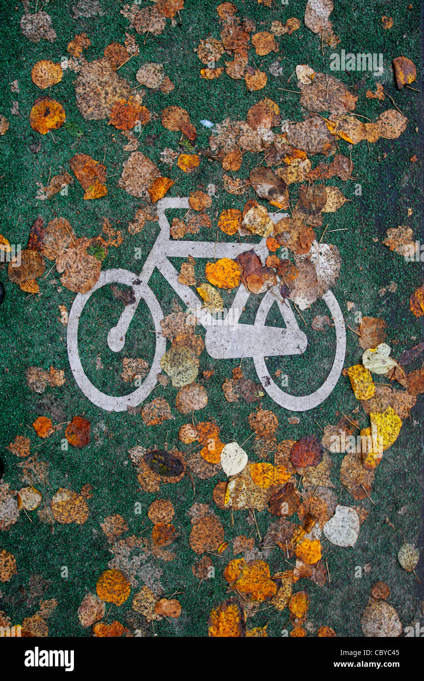 Leaves on the track sign hi-res stock photography and images - Alamy