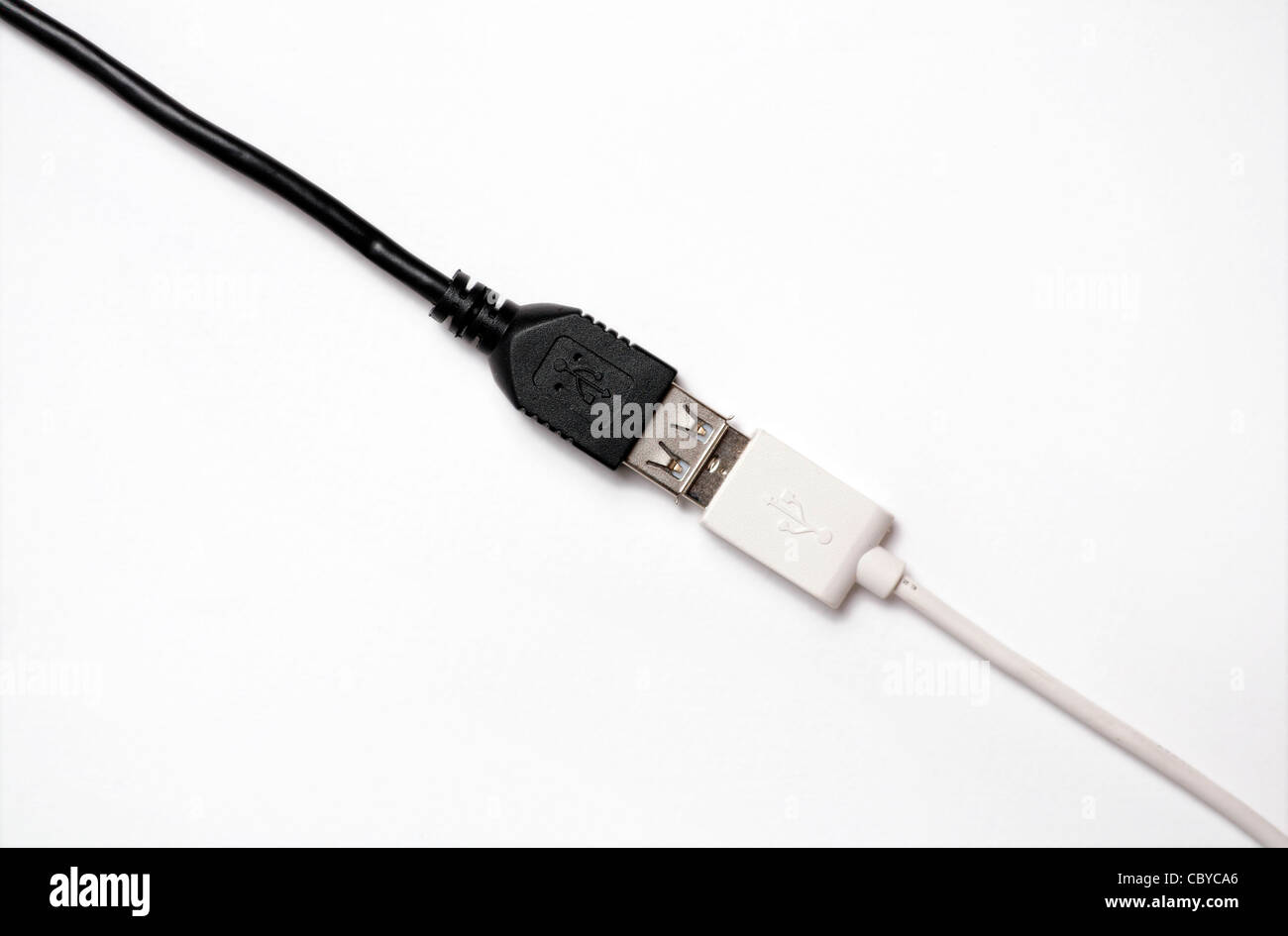 Black and white USB cables Stock Photo - Alamy