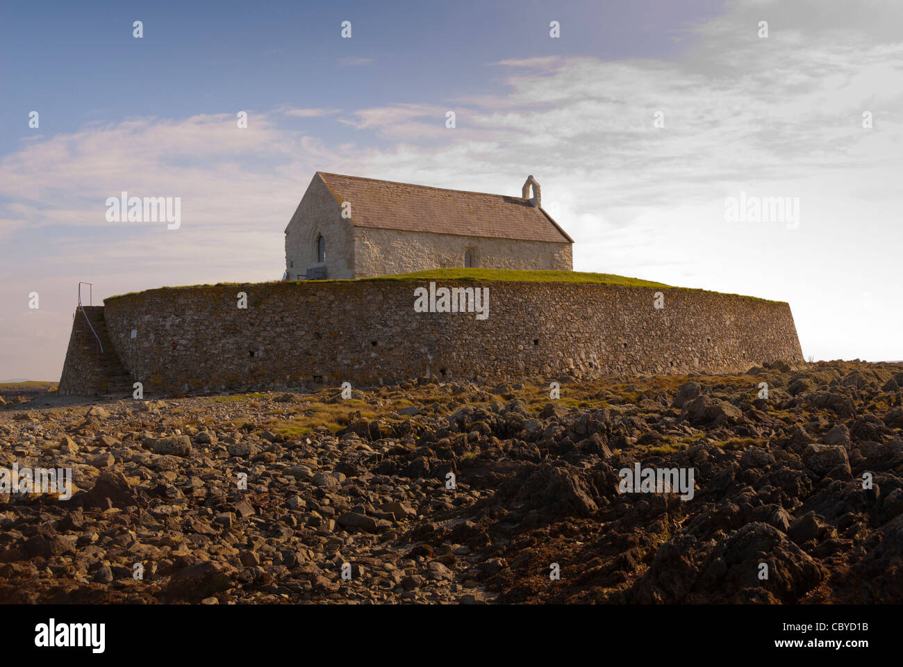 St Cwyfan s Church in the Sea Anglesey North Wales Uk Stock Photo - Alamy