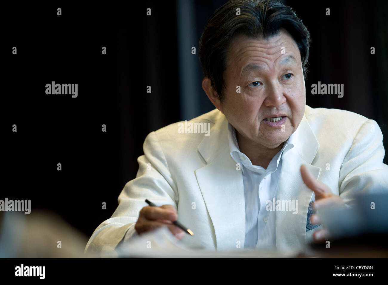 Yuzo Yagi, president and CEO of Yagi Tsusho Ltd., speaks during an ...