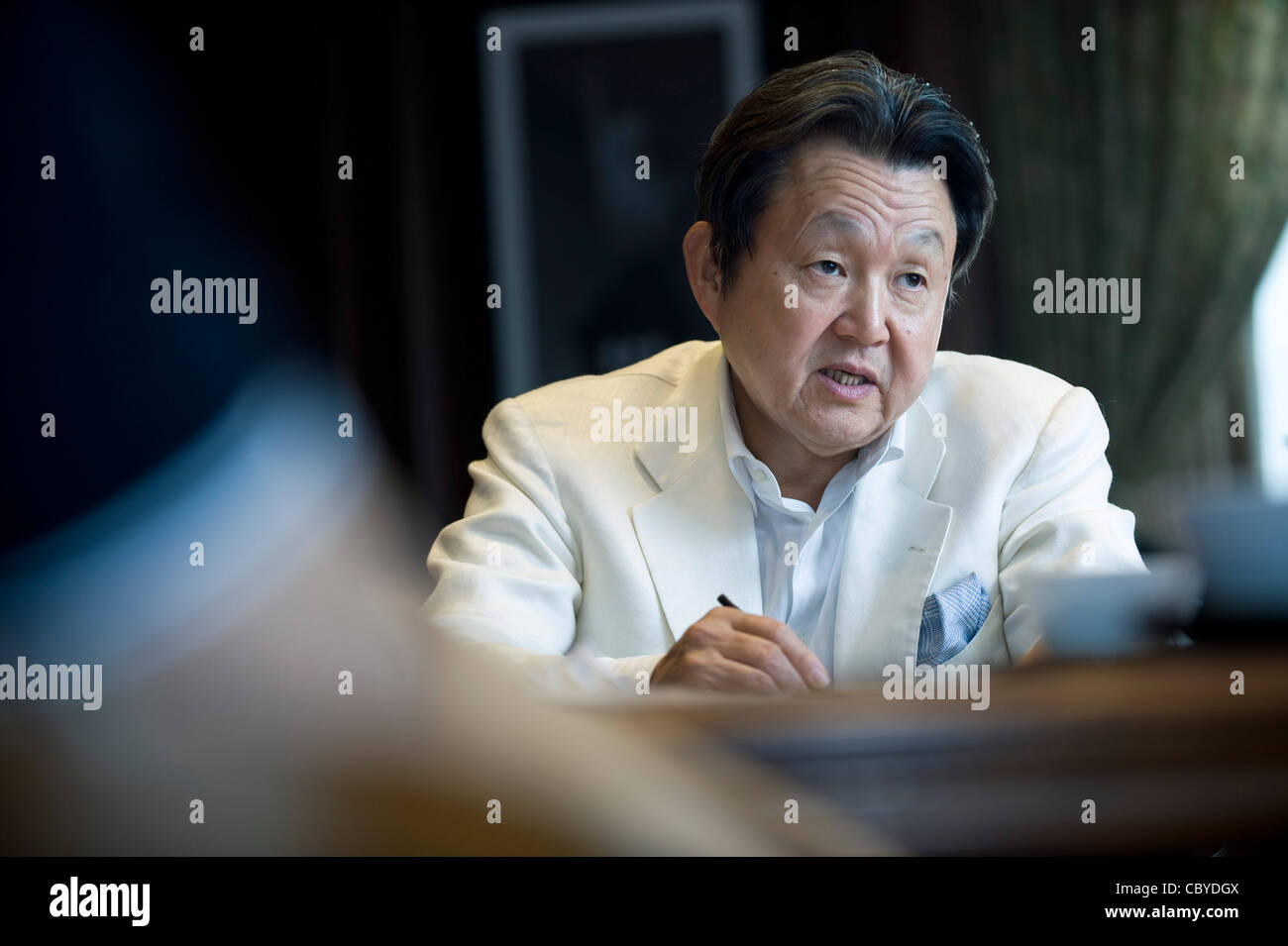 Yuzo Yagi, president and CEO of Yagi Tsusho Ltd., speaks during an ...