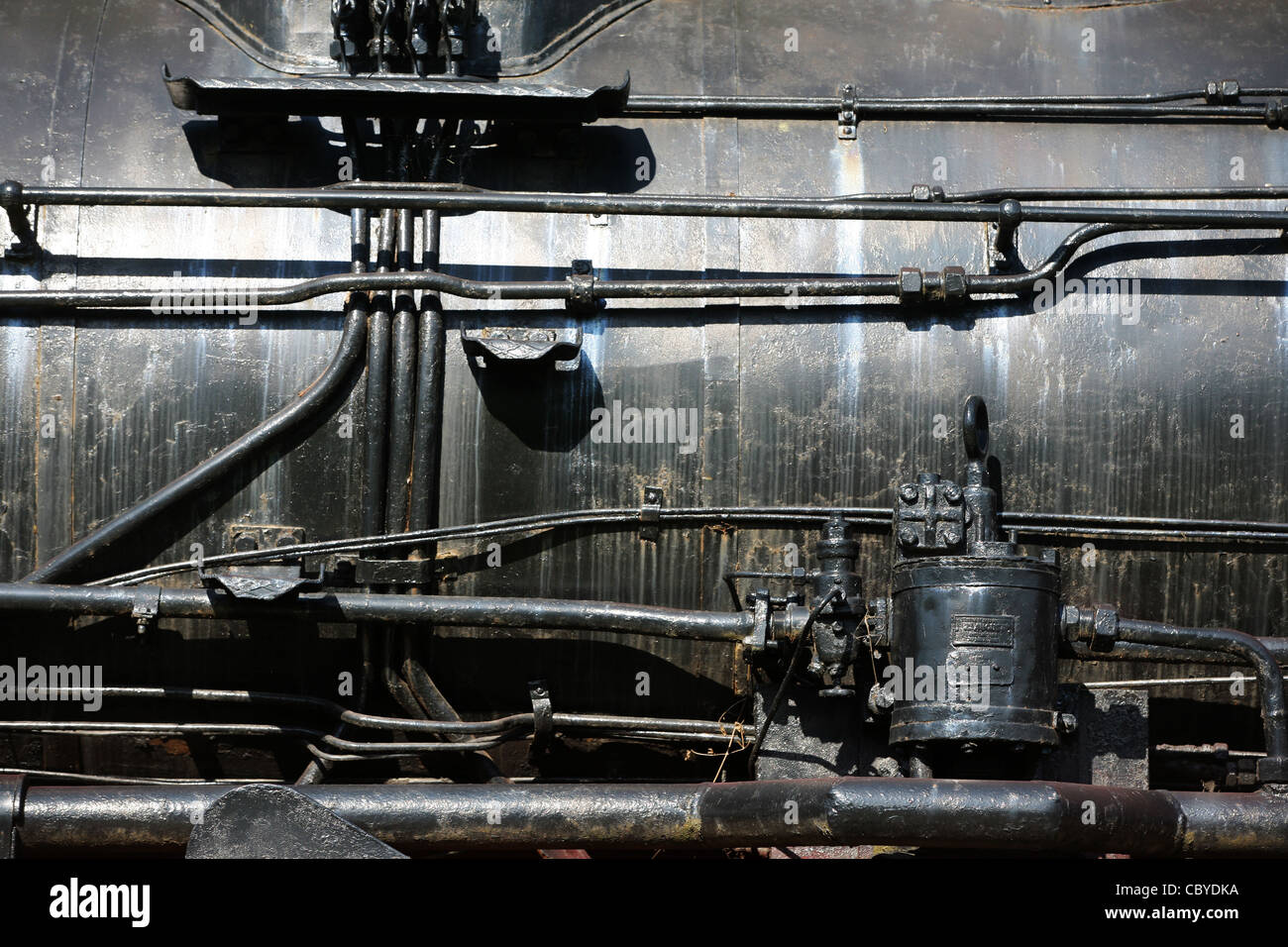 Color detail of an old steam locomotive's engine Stock Photo - Alamy