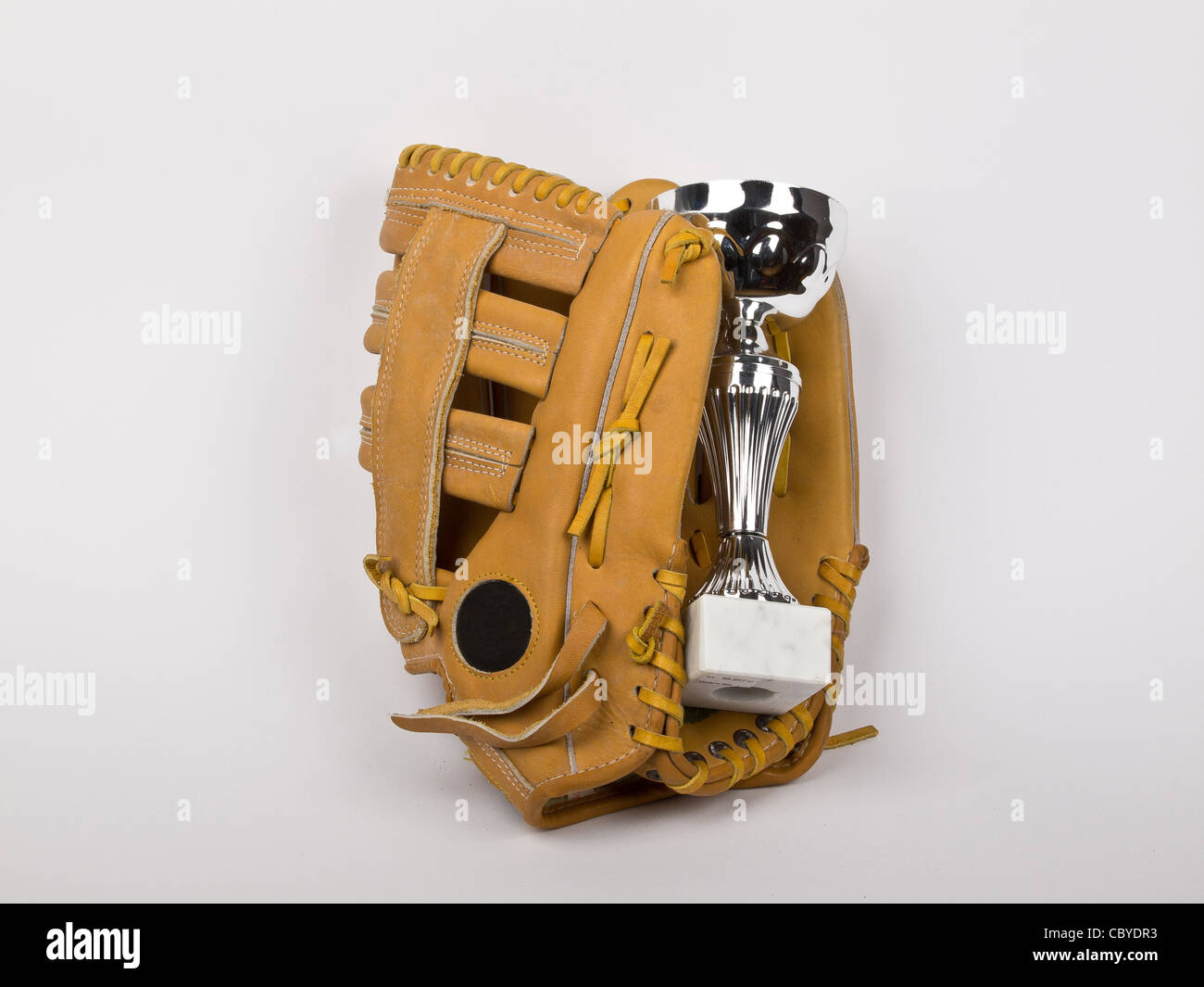 baseball glowe with silver bowl Stock Photo - Alamy