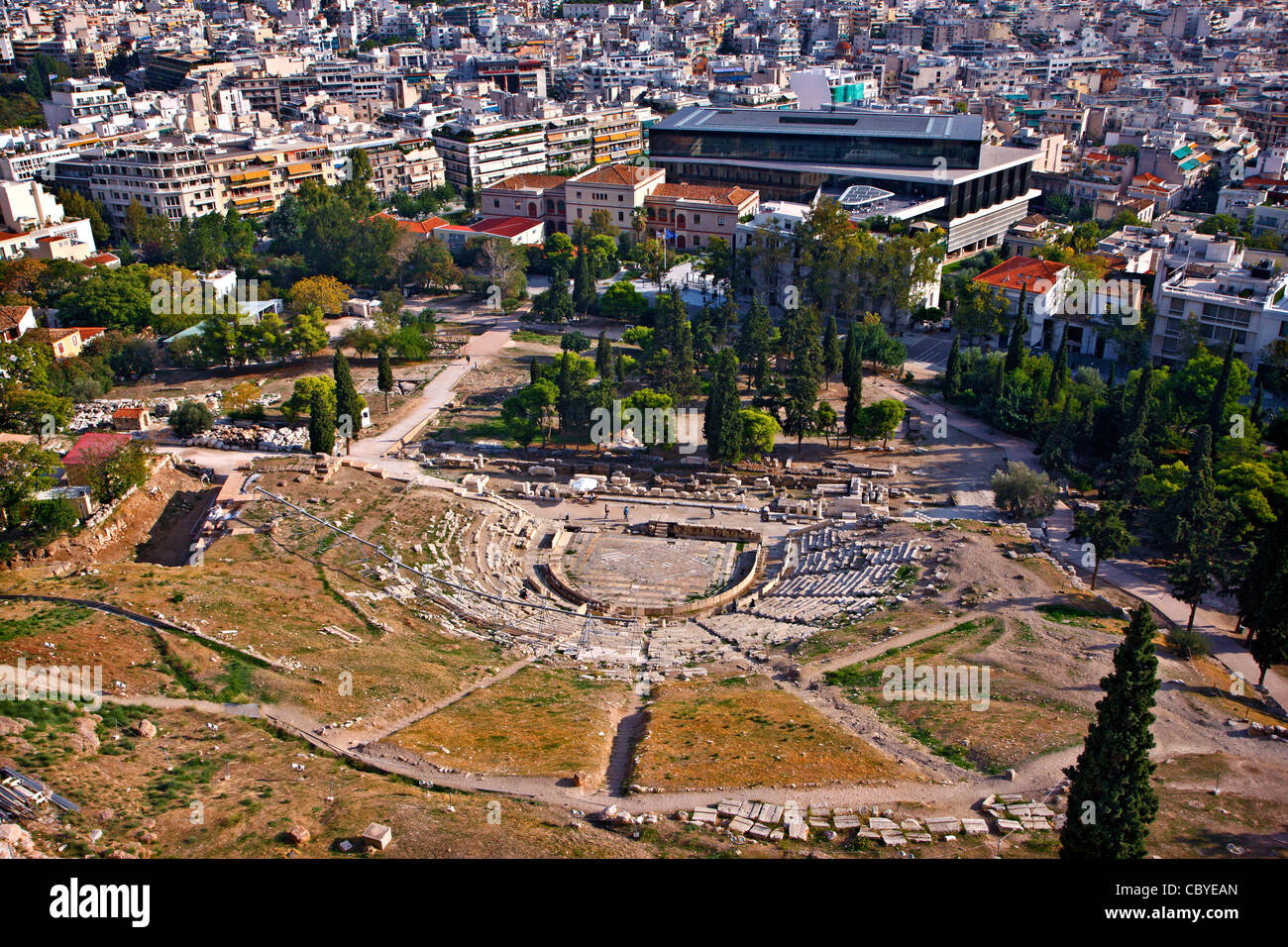 Panoramic view of the ancient theater of Dionysus Eleuthereus , on the ...