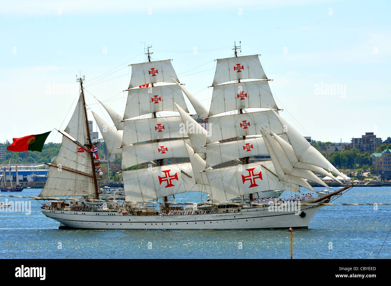 The Sagres II of Portugal in Halifax Harbor during the Tall Ships event ...