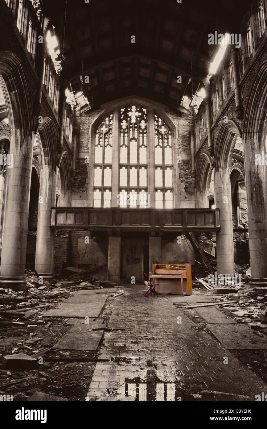 Gary (Indiana) Methodist Church in ruins Stock Photo - Alamy