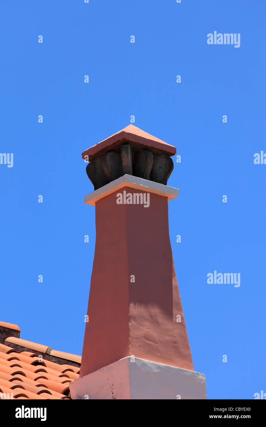 chimney against blue sky Stock Photo - Alamy