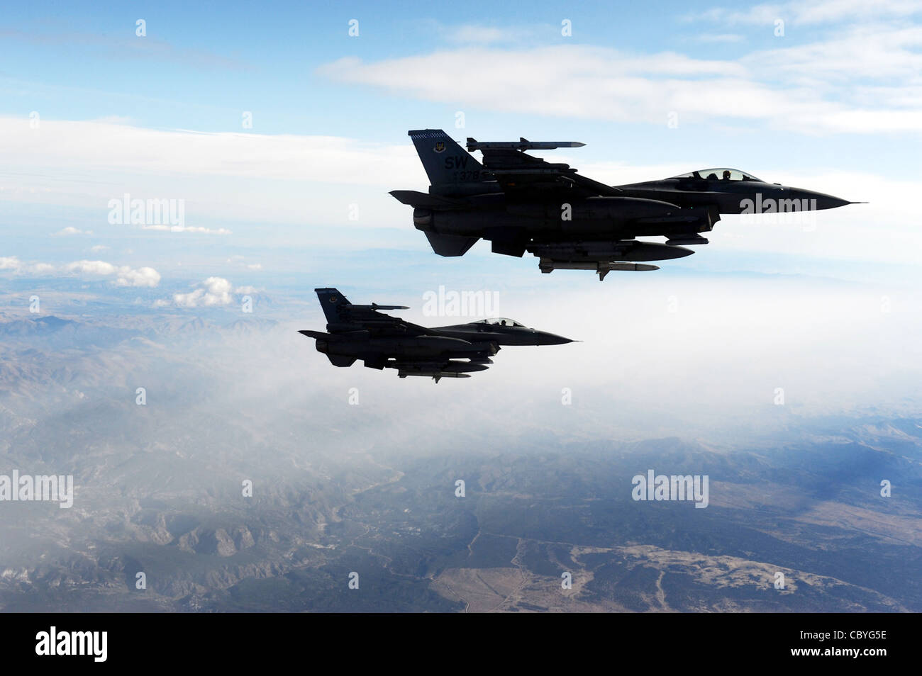 Two F-16 Fighting Falcons, similar to the ones pictured above, collided ...