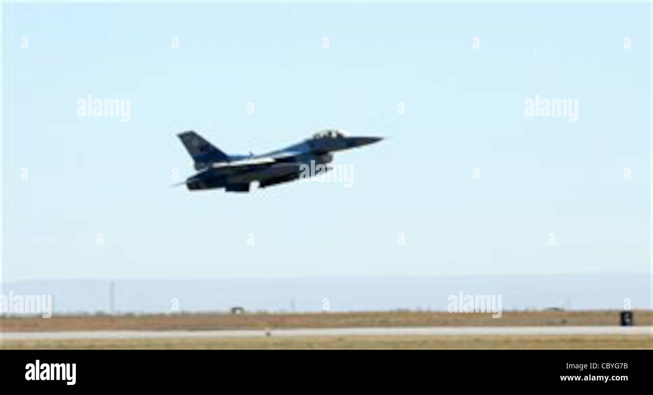 An F-16 Fighting Falcon from the 64th Aggressor Squadron at Nellis Air ...