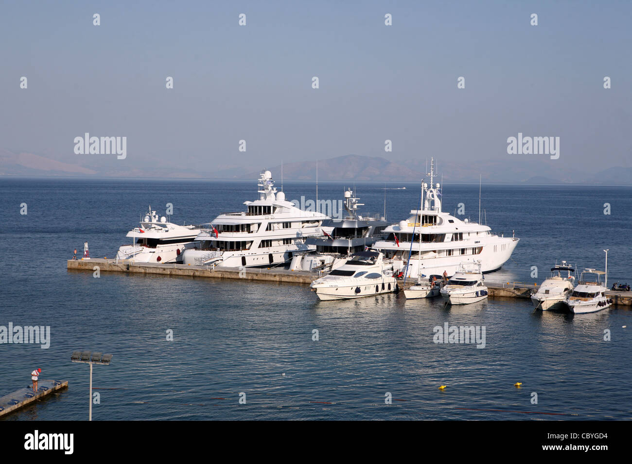 NAOK pontoon Corfu town Corfu Kerkyra Greece Stock Photo - Alamy