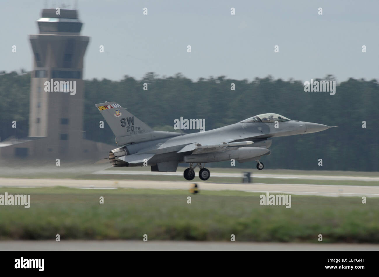 Lt. Col. Miles Demayo takes off in his F-16 Fighting Falcon from Shaw ...