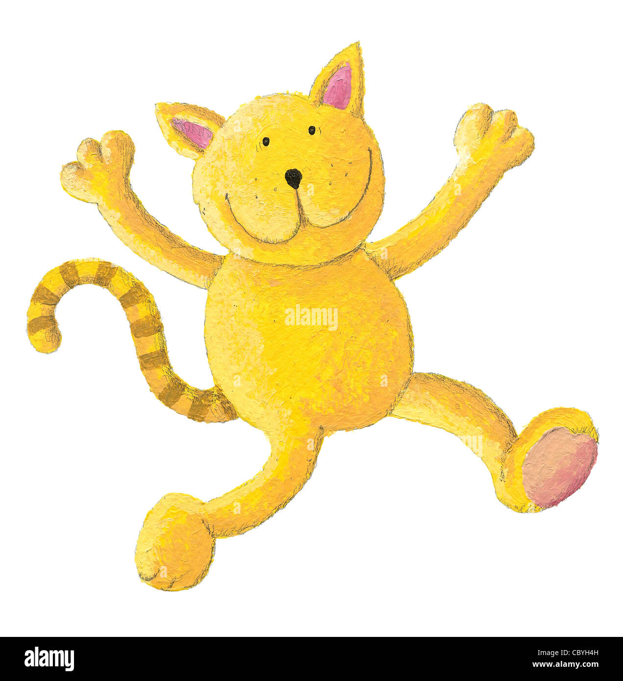 Happy cartoon cat jumping smiling hi-res stock photography and images ...