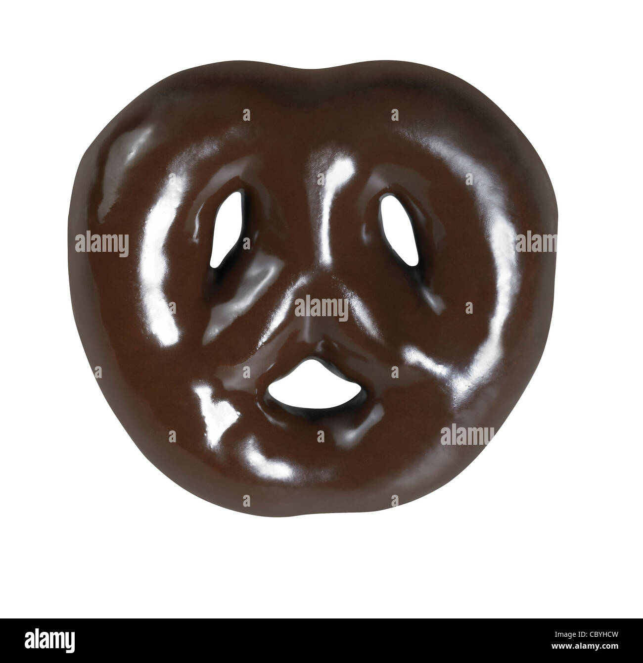 studio photography of a dark brown gingerbread isolated on white with ...