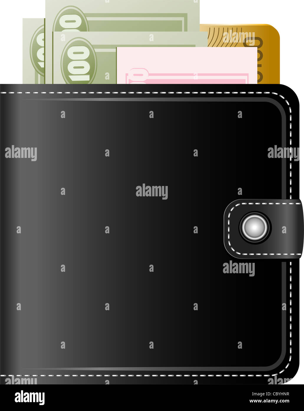 Wallet with money on a white background Stock Photo - Alamy