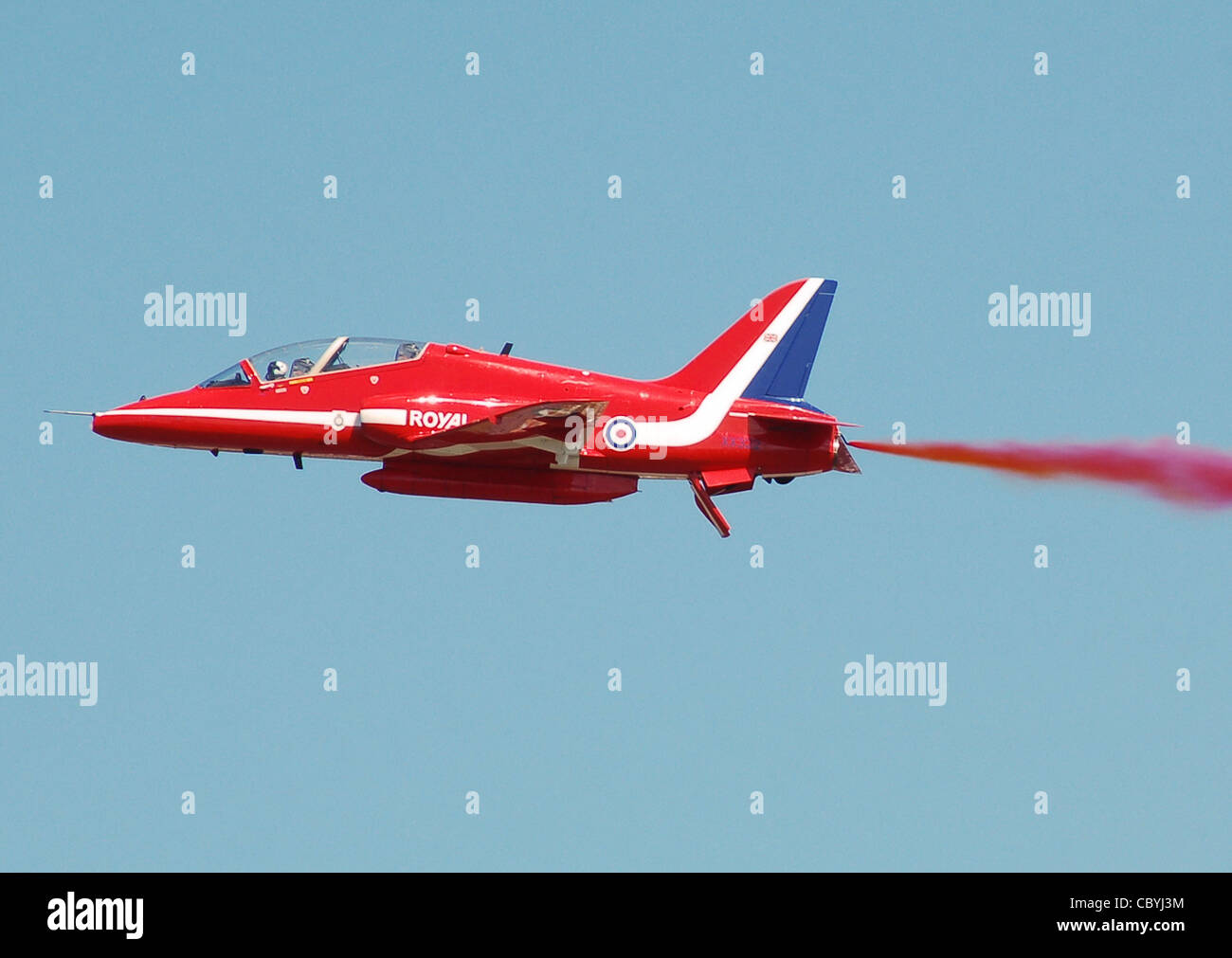 Single Red Arrow (British Aerospace Hawk) during the 9-Hawk display at ...