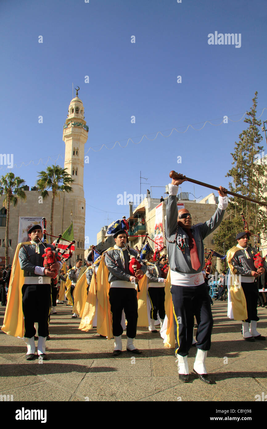 Bethlehem, Christmas celebration in Manger Square Stock Photo - Alamy
