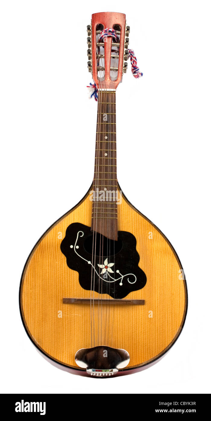 Old vintage eight string mandolin isolated on white background Stock ...