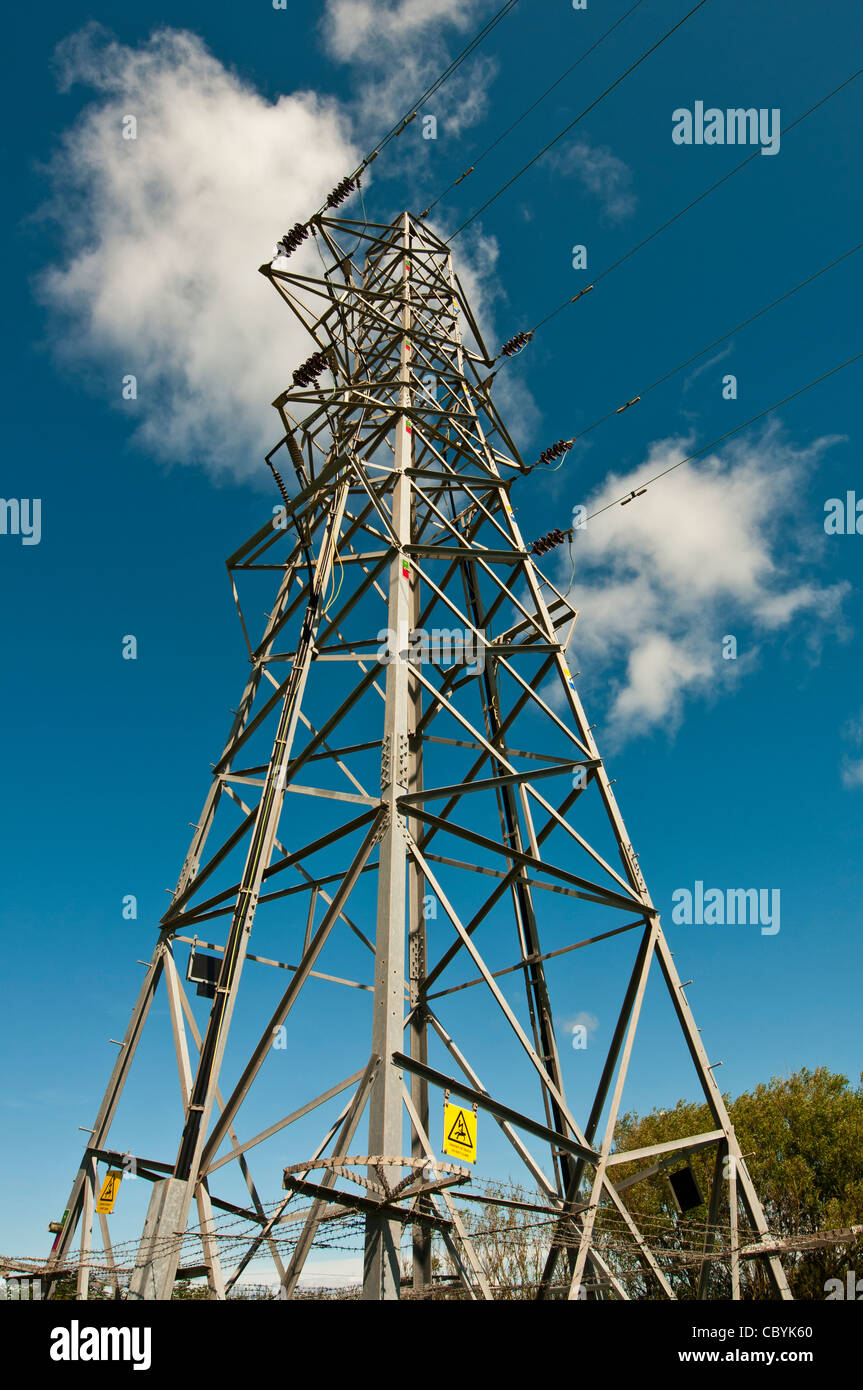 detail shot of modern electricity pylon,lancashire,england,uk,europe ...