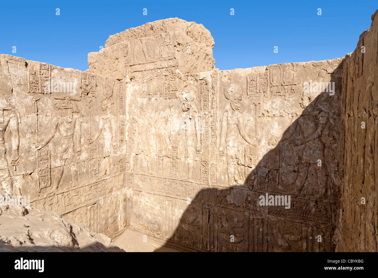 Decorated walls at the Ptolemaic Temples and tombs in Wanina, southwest ...