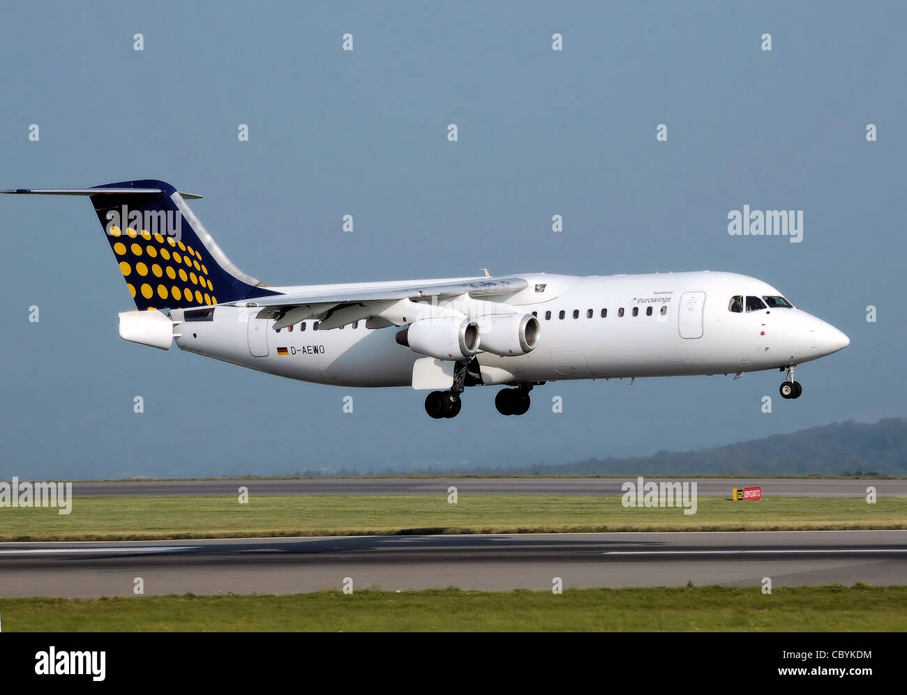 Lufthansa Regional (Eurowings) BAe 146-300 (D-AEWO) lands at Bristol ...