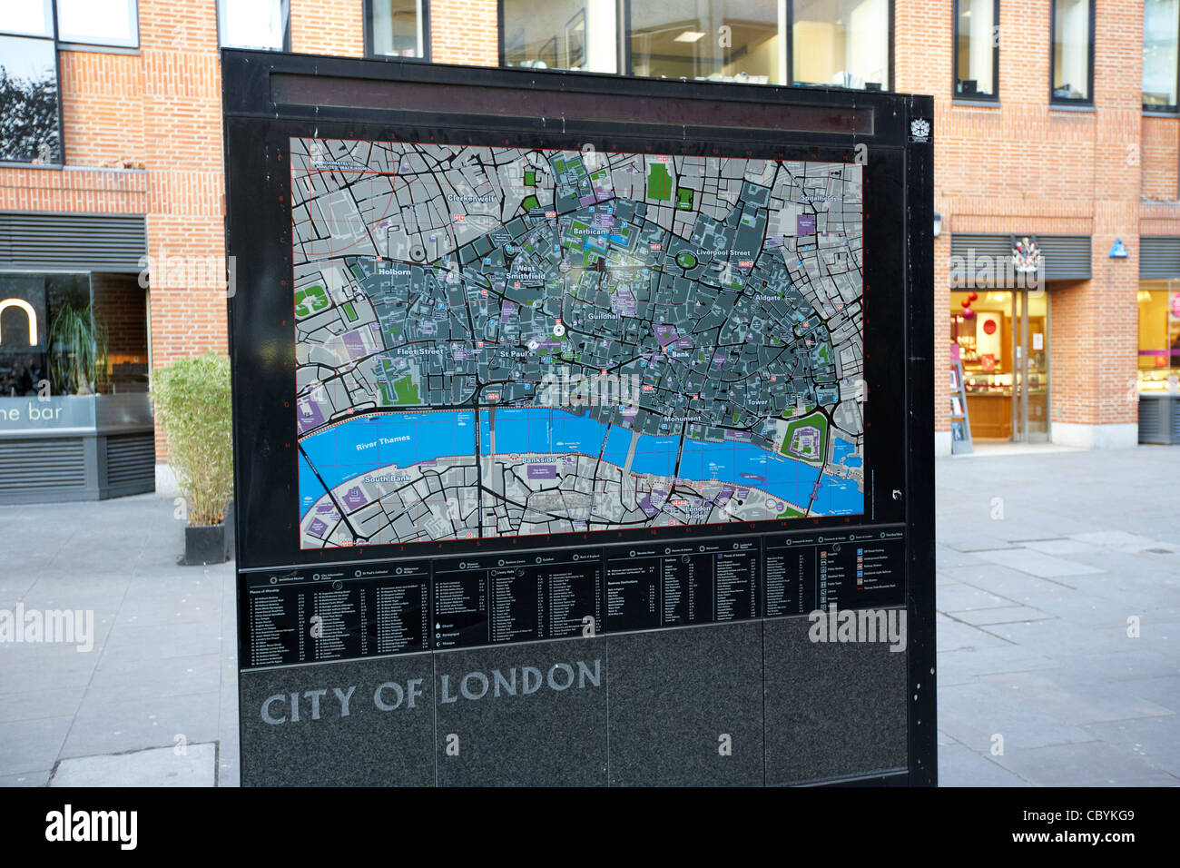 tourist detail map of the city of London in paternoster England UK ...