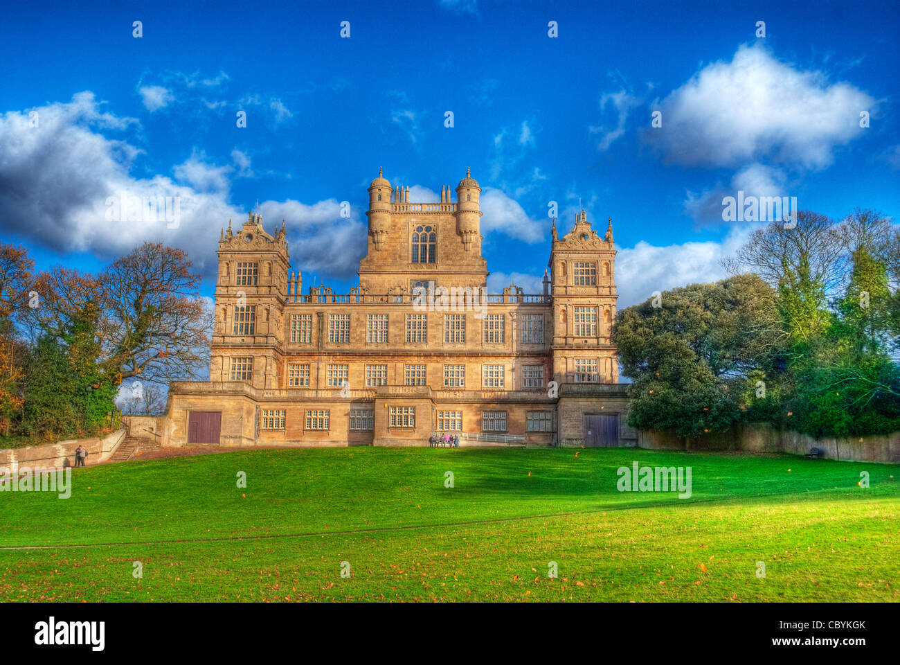 Wollaton Hall Nottingham on a winters day done in HDR Stock Photo - Alamy