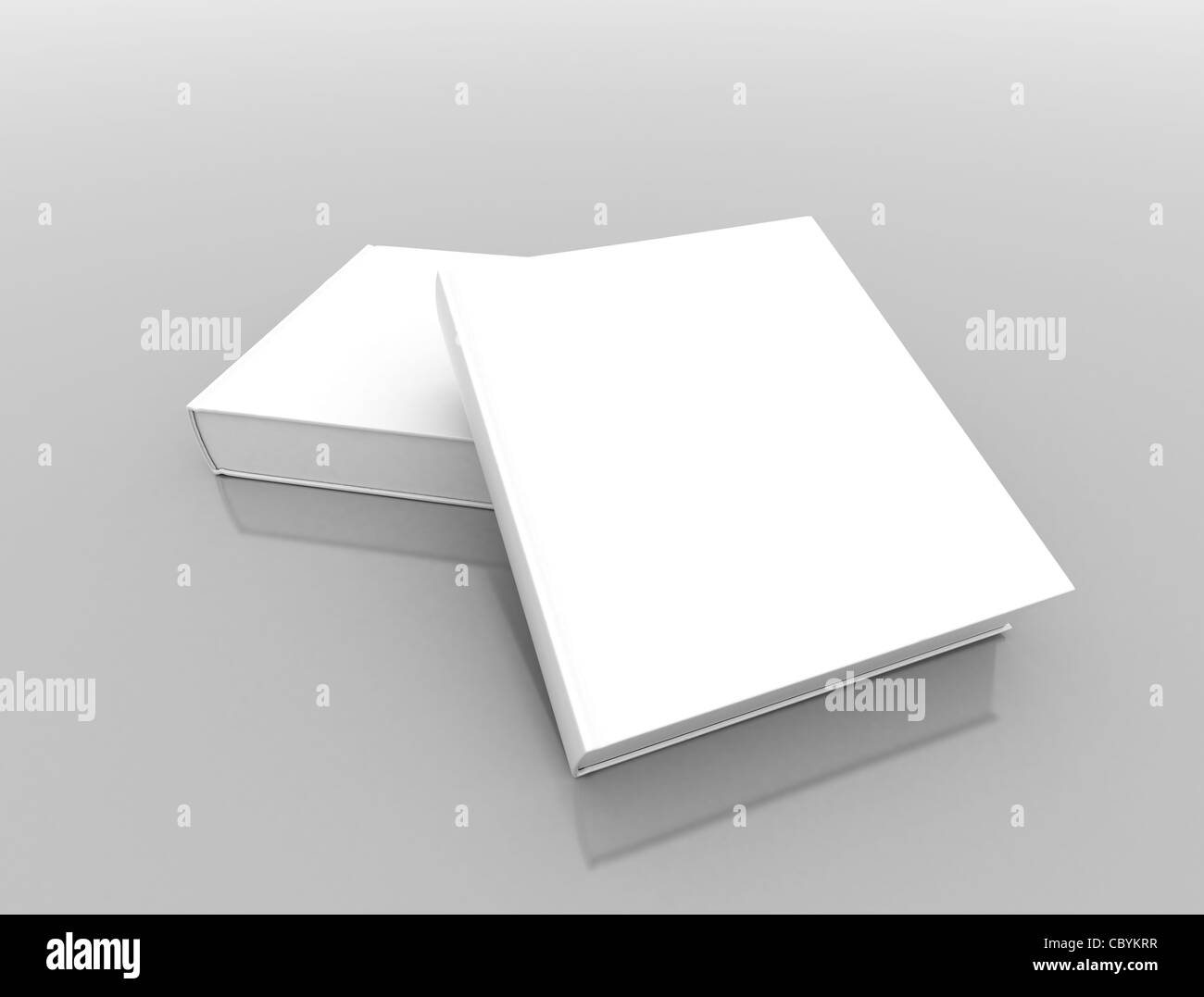 Two blank white books Stock Photo - Alamy