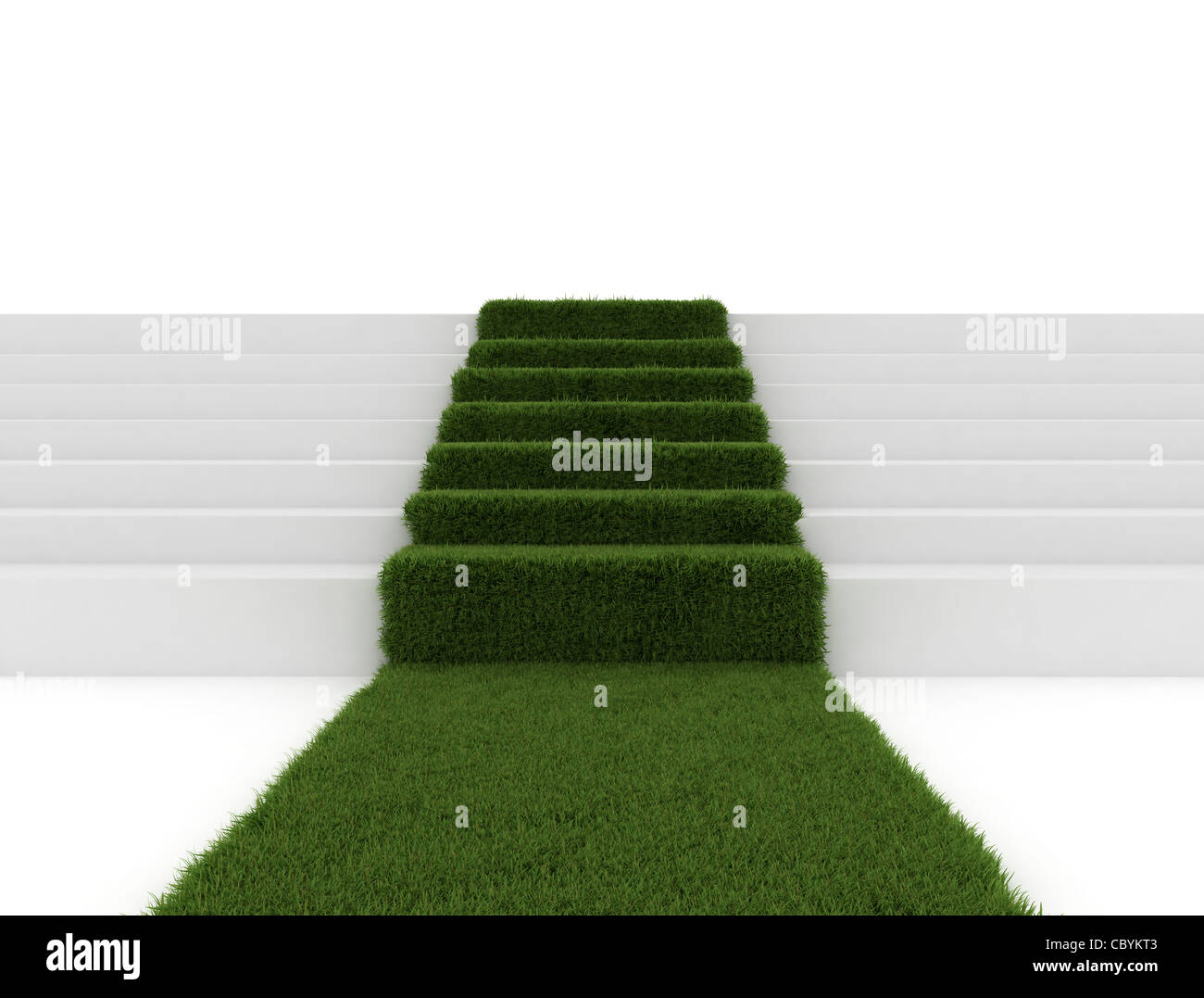 Environmental concept green grass path to success Stock Photo - Alamy