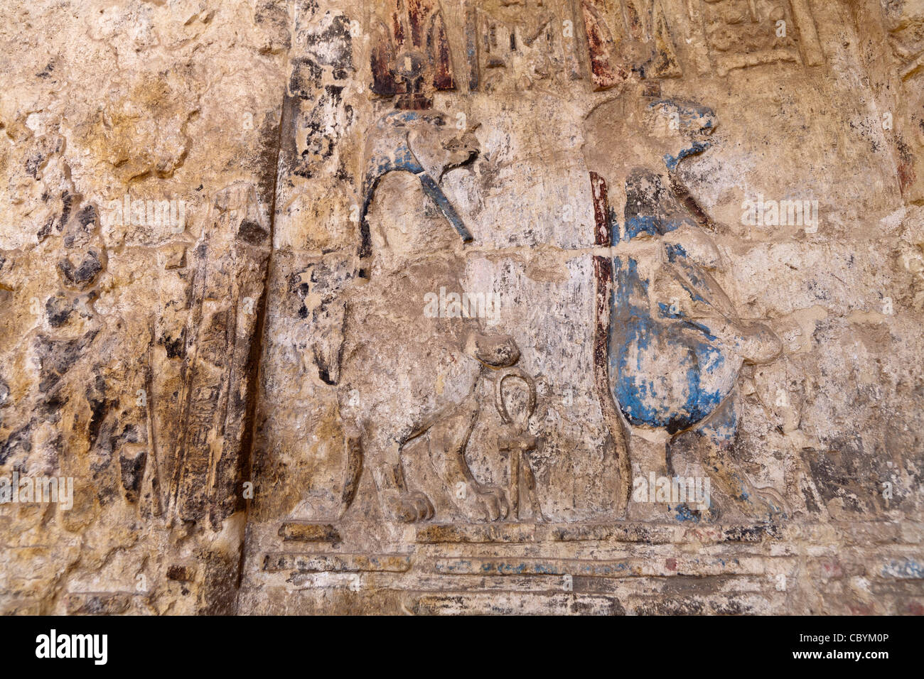 Close up of decoration in the Ptolemaic Temple at Wanina, southwest of ...