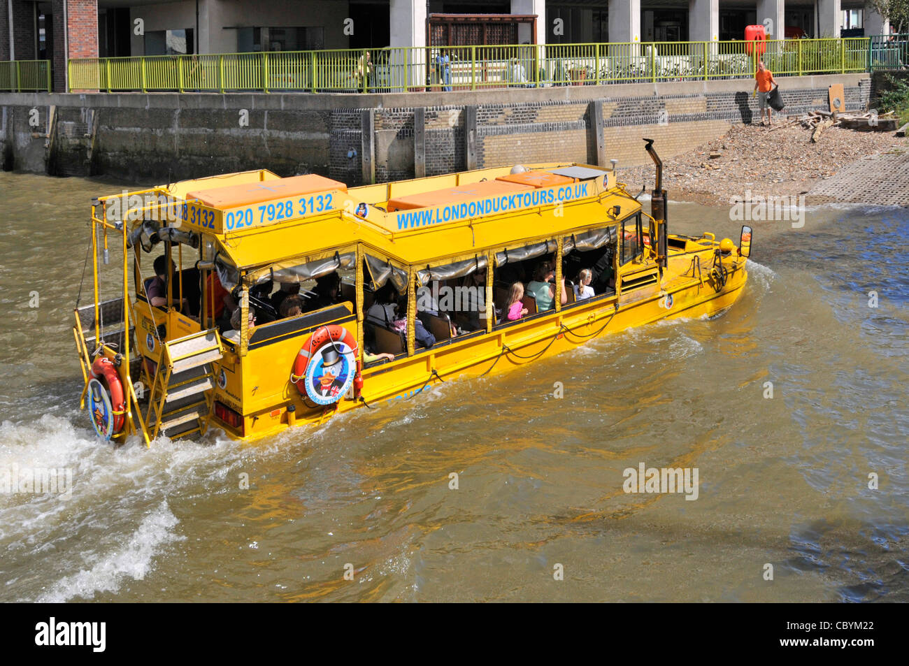 River Thames slipway ramp for DUKW tour & tourist passengers on ...