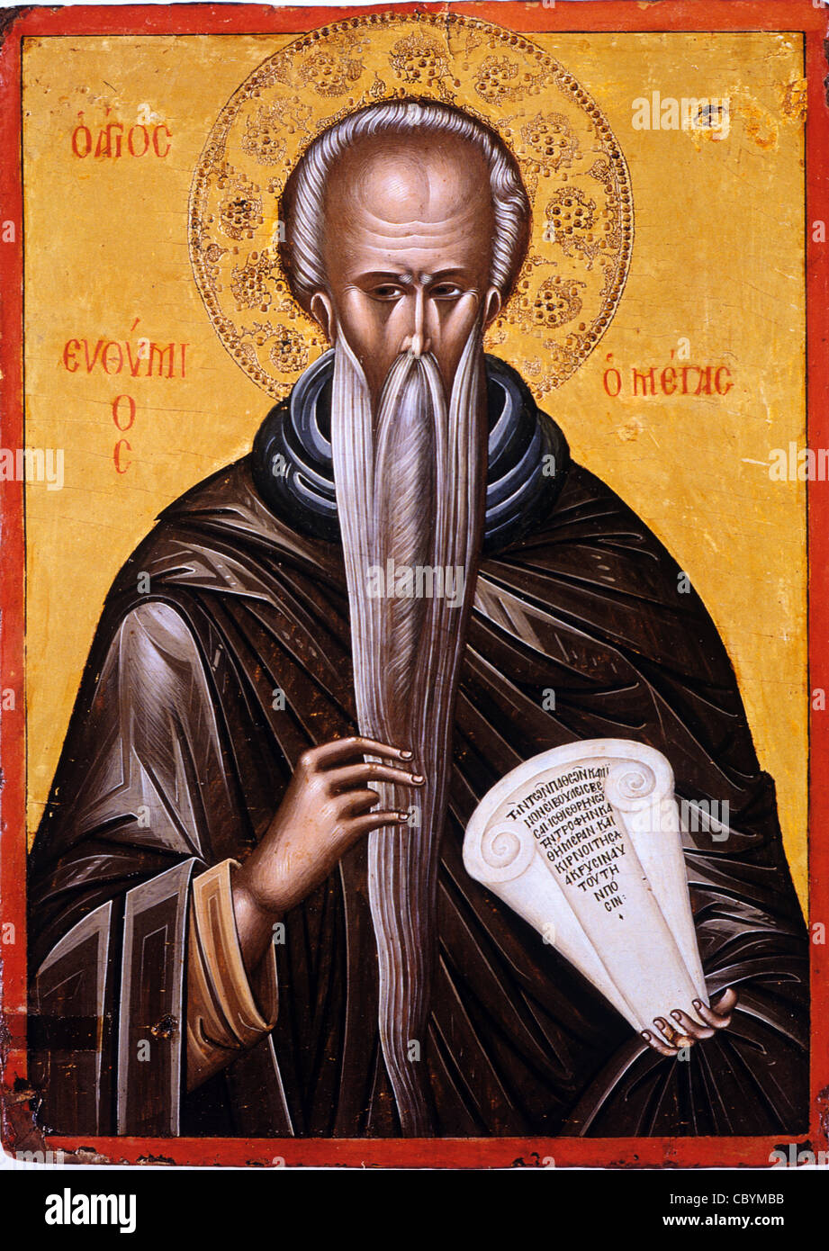 Saint Euthymius the Great (377-473), Abbot in Palestine, c17th Icon ...