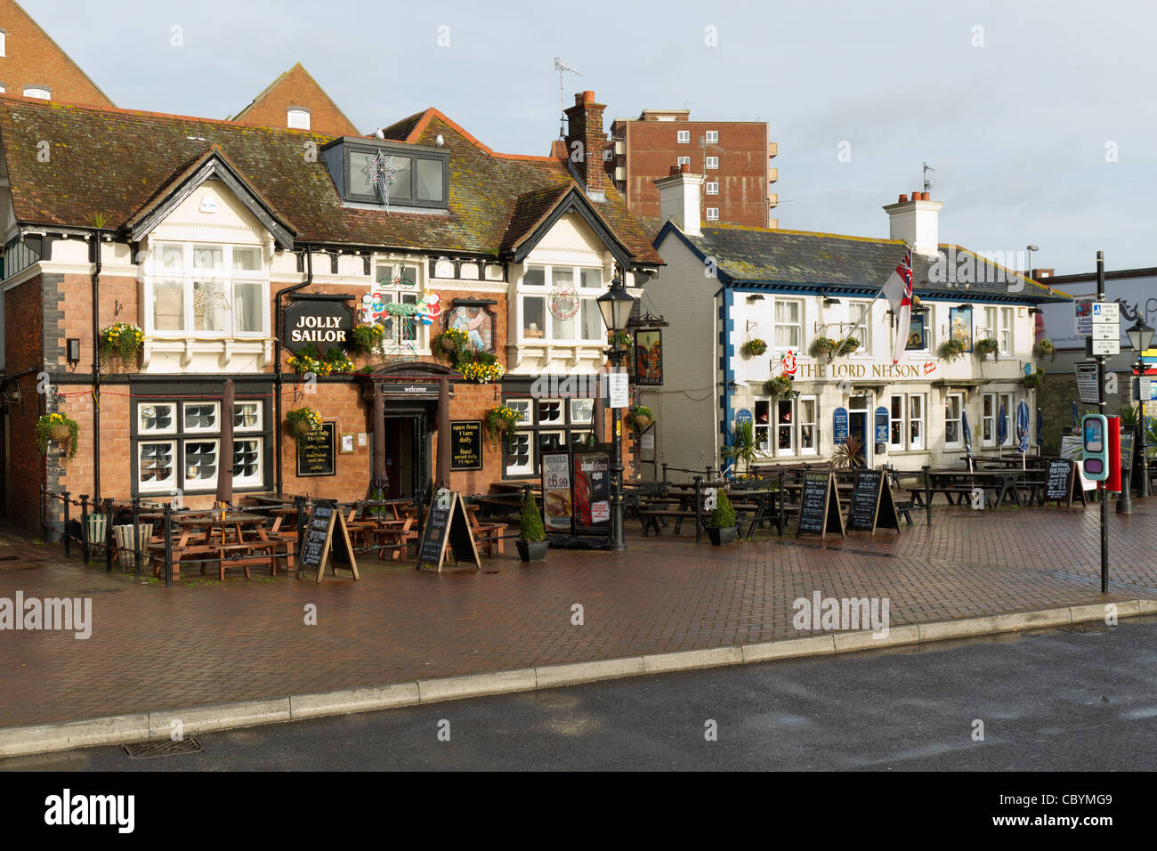 The Jolly Sailor and The Lord Nelson pubs on Poole's harbour front ...