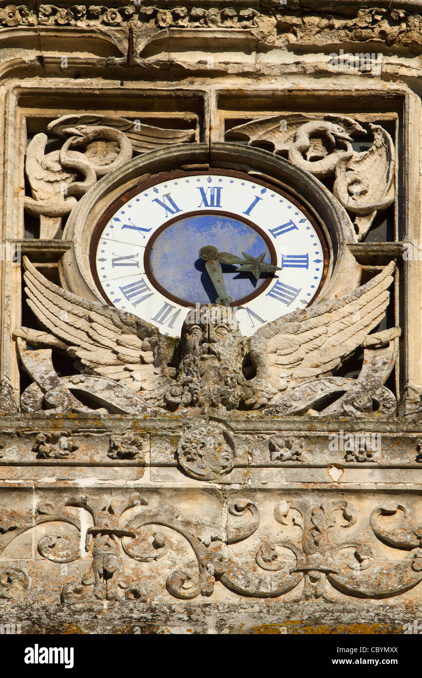 CLOCK ON THE TOWER, DETAIL OF THE 15TH CENTURY RENAISSANCE FACADE ...