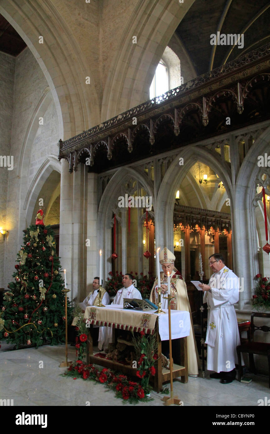 Israel, East Jerusalem, Christmas at St. George's Cathedral on Nablus ...