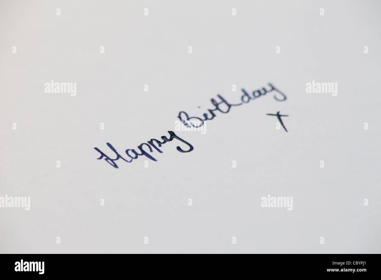 The words "happy birthday" handwritten in ink Stock Photo - Alamy