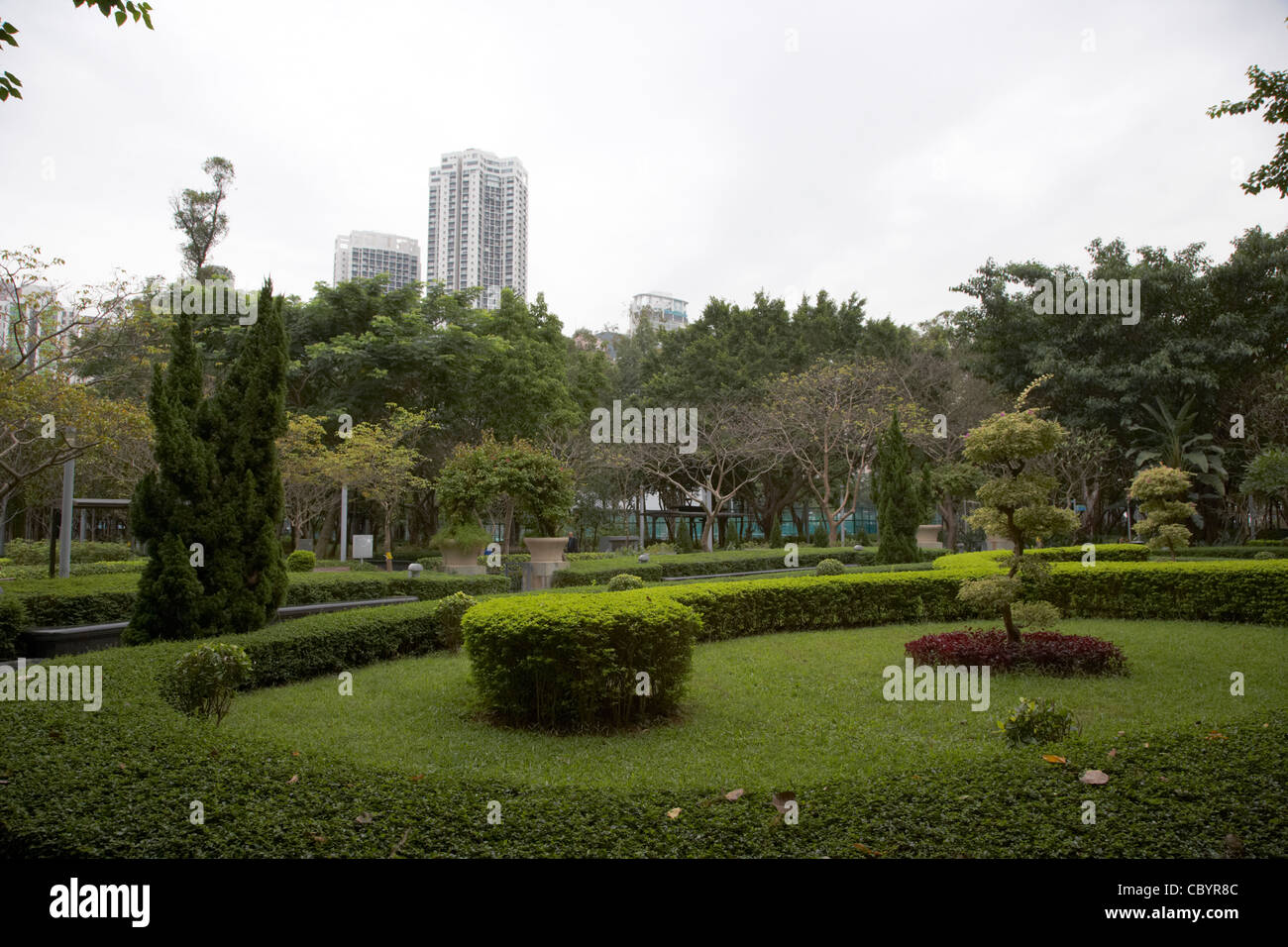 victoria park causeway bay hong kong on a dull grey day hksar china ...