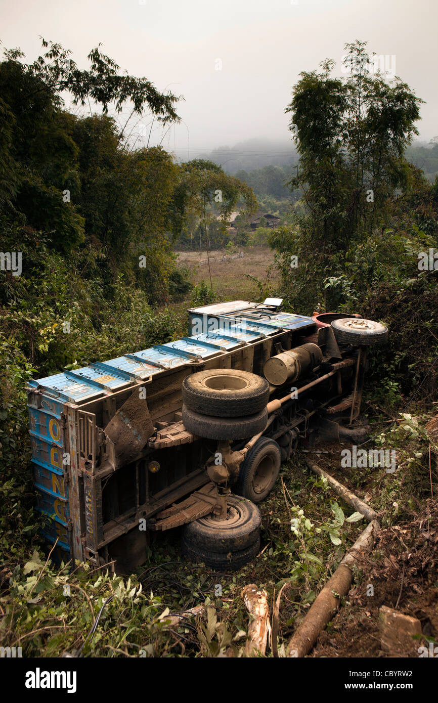 India, Arunachal Pradesh, Daporijo, dangerous roads, truck crash, lorry ...