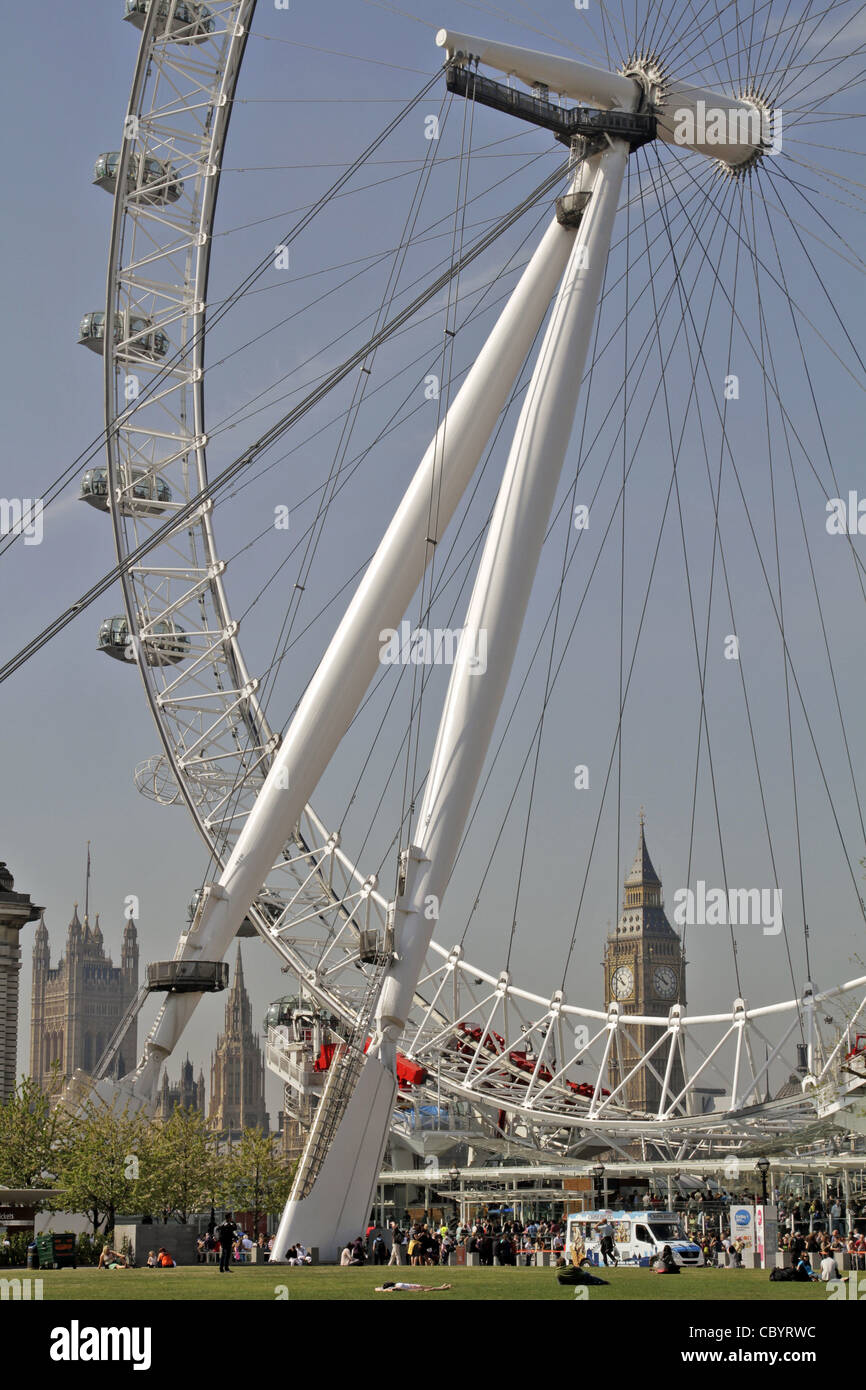 THE MILLENIUM WHEEL, ALSO CALLED THE LONDON EYE, SET UP FOR THE YEAR ...