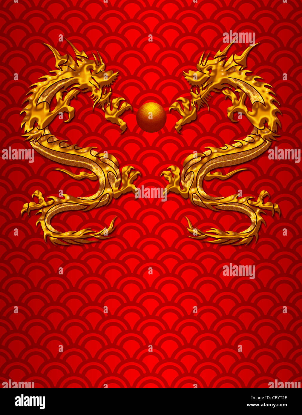 Red Chinese Dragon Wallpaper