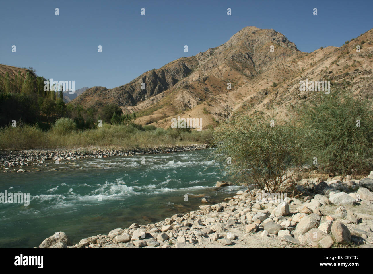 Ramit river teh center of Ramit National Park, Hissar Range, Pamiro ...