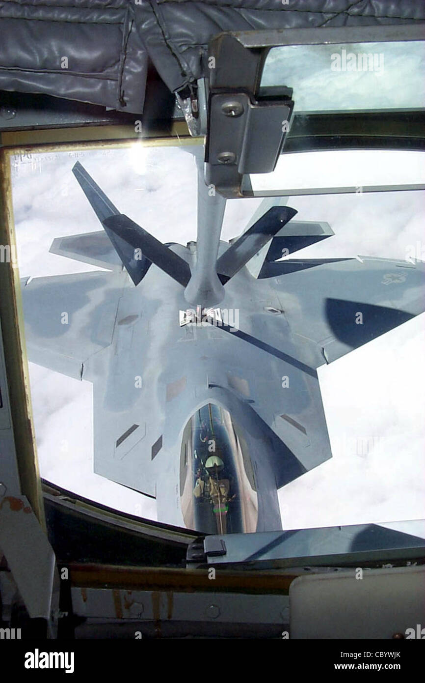 EDWARDS AIR FORCE BASE, Calif. -- An F-22 Raptor takes on fuel here ...
