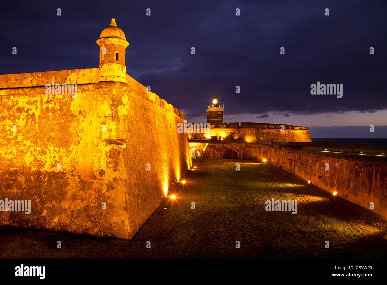 Historic Spanish fort - El Morro at the entrance to the harbor in old ...