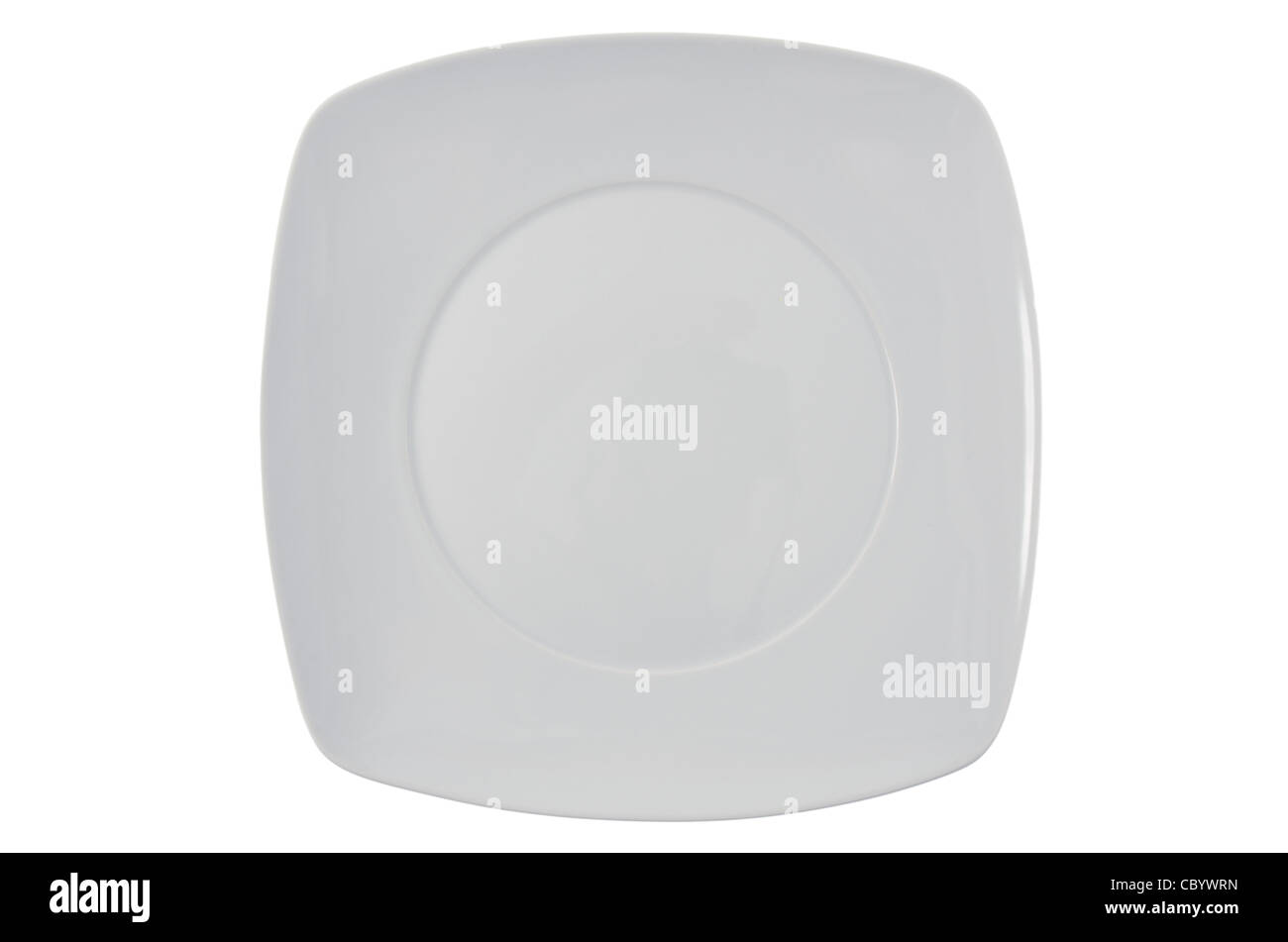 White square plate isolated on the background Stock Photo - Alamy
