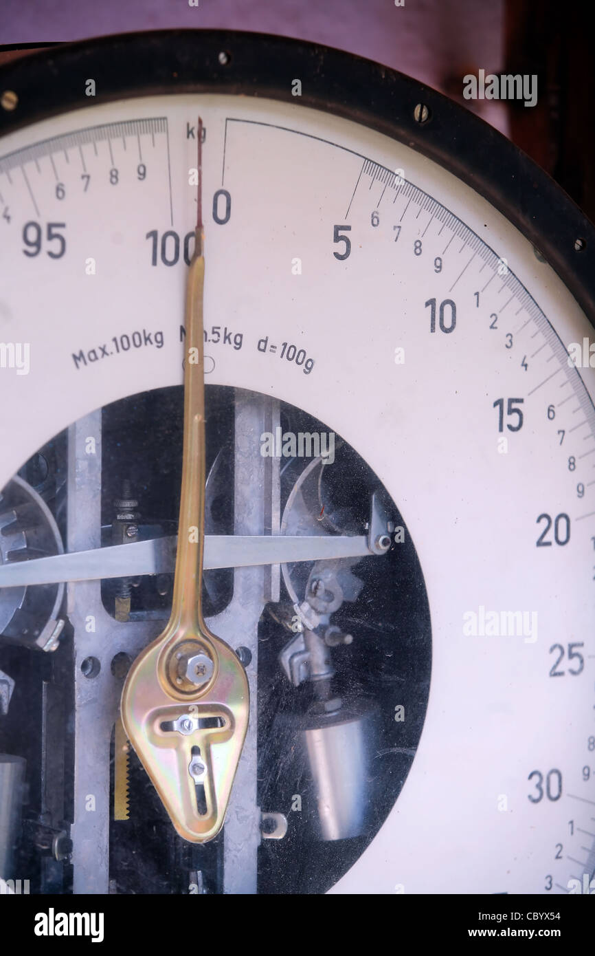 Close-up shot of a big weight scale Stock Photo - Alamy