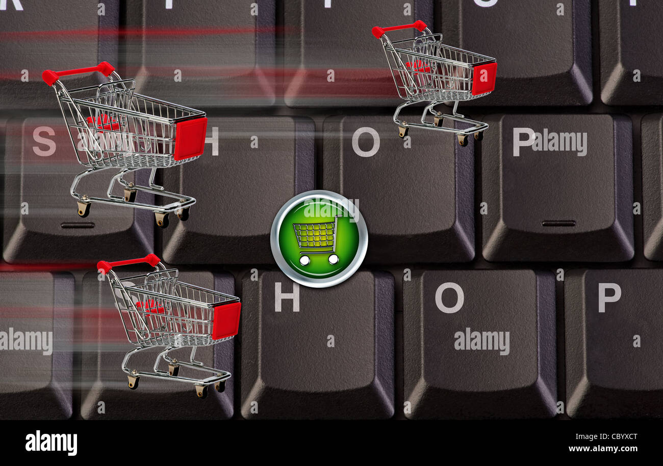 E-Commerce Shopping Computer Key Board Stock Photo - Alamy