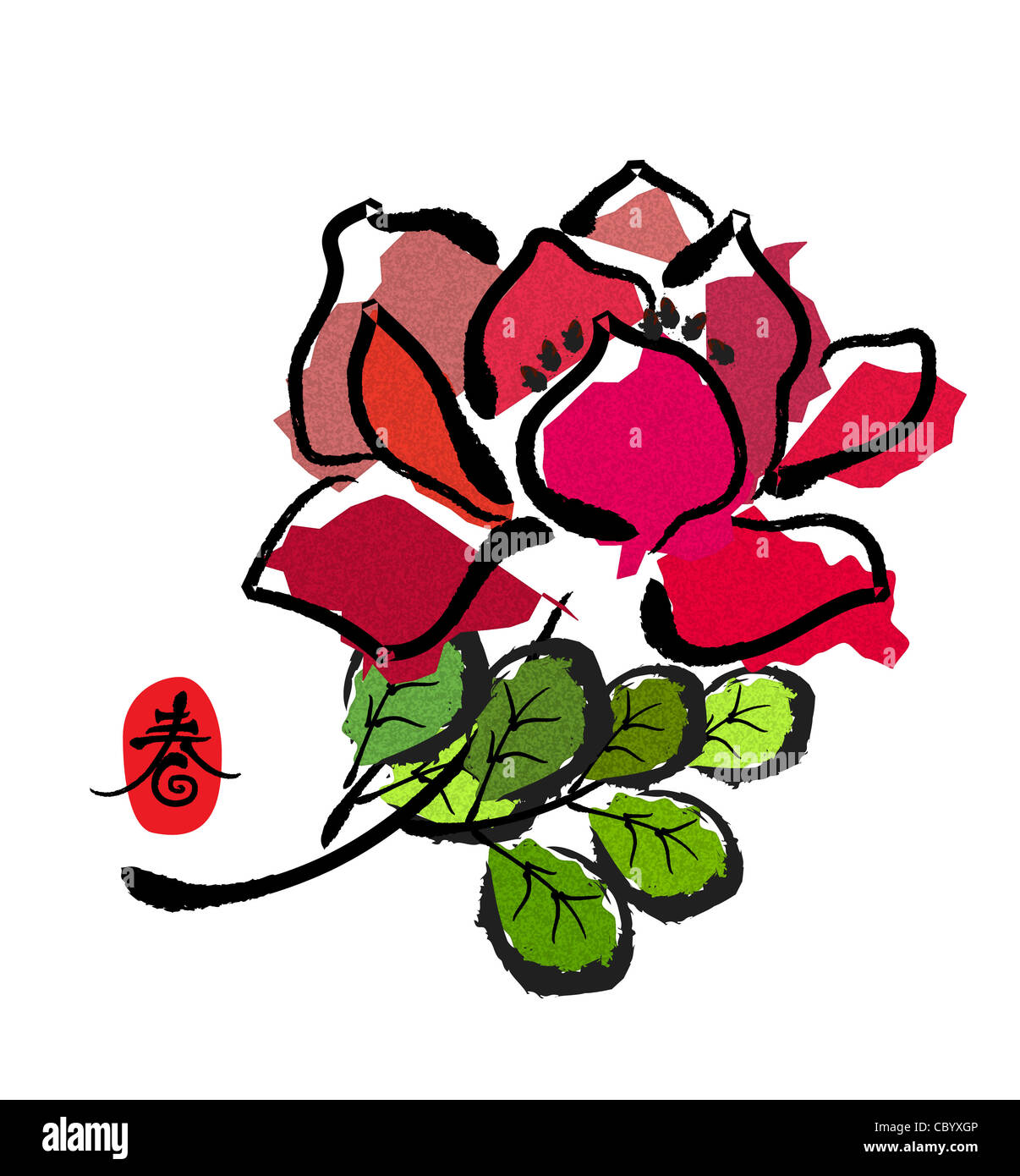 chinese style traditional painting - flower, specially for Chinese new ...