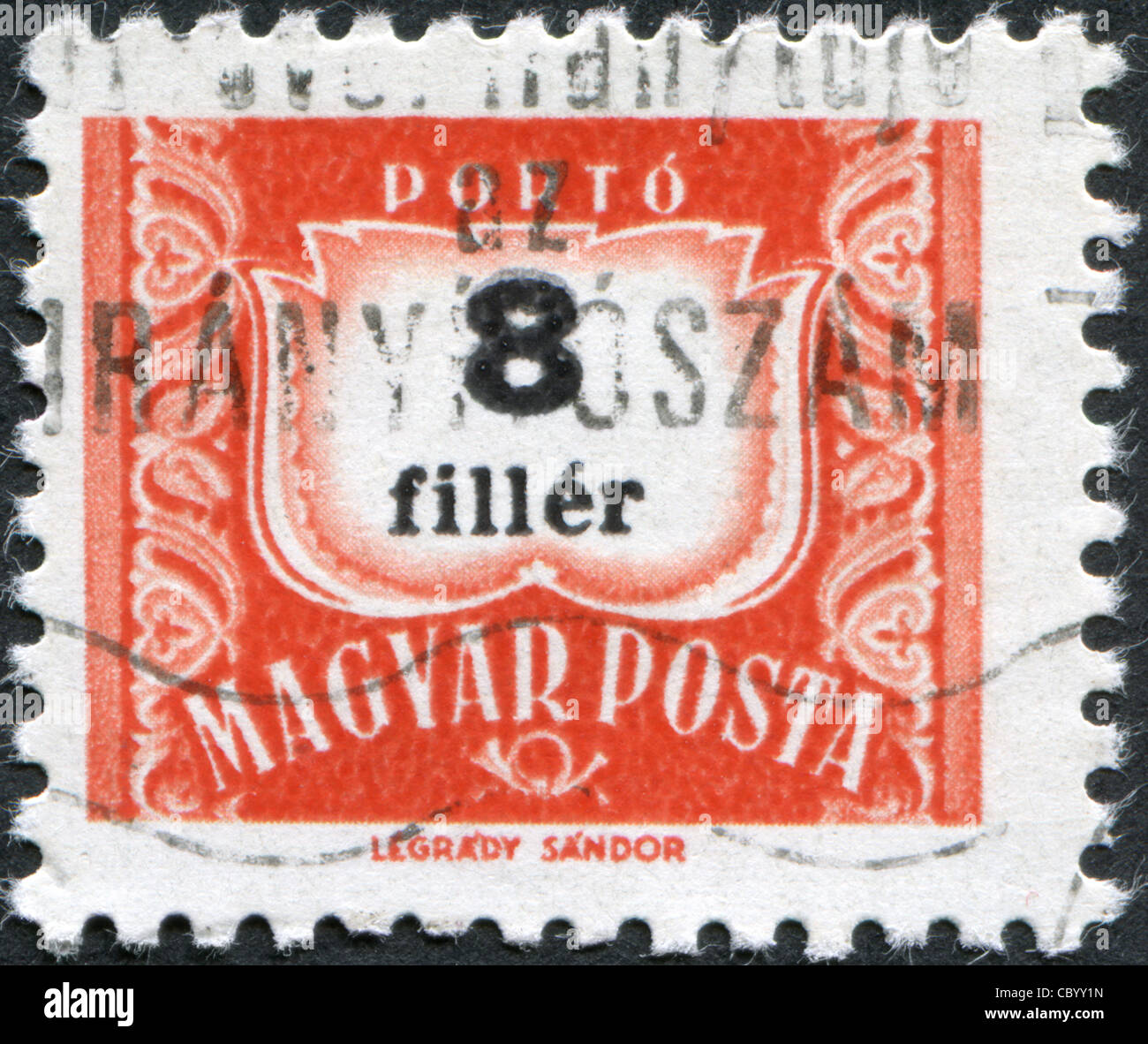 HUNGARY - CIRCA 1958: A stamp printed in Hungary, is depicted porto ...