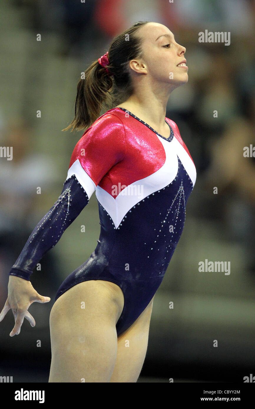 Gymnast Elizabeth Beth Tweddle performs on floor at the 2011 British ...
